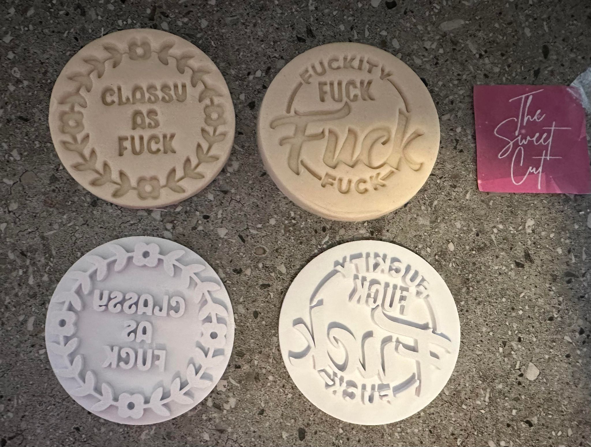 Rude stamps on circle with circle cutter – The Sweet Cut